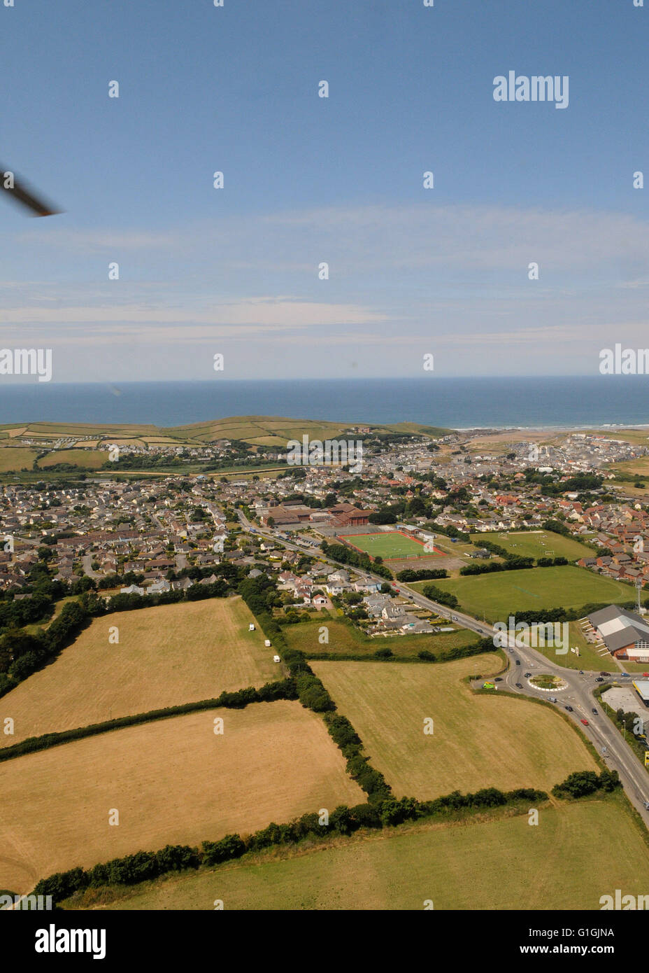 Aerial views along the north Devon and North Cornwall coast from ...