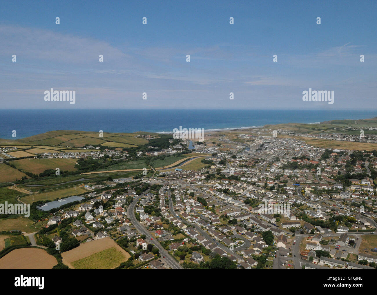 Aerial Views of North Cornwall Taken from Helicopter Stock Photo - Alamy
