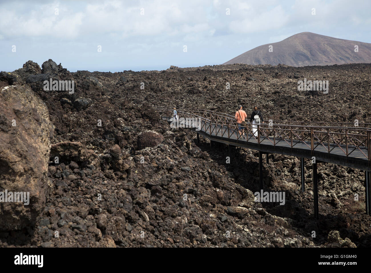 Walkway over lava field, Timanfaya Volcano Interpretation and Visitors ...