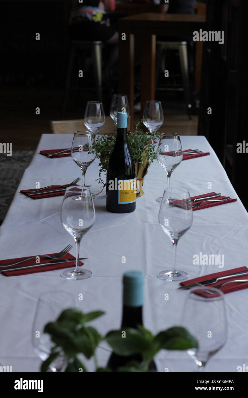 Dining table layout Stock Photo - Alamy