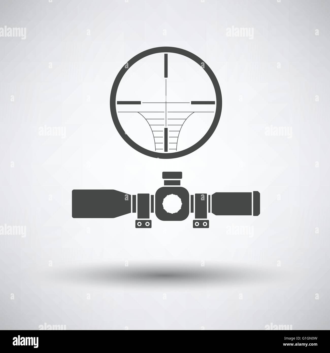 Scope icon on gray background with round shadow. Vector illustration ...