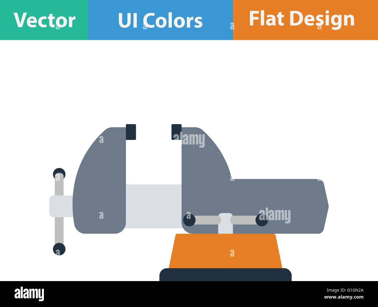 Flat design icon of vise in ui colors. Vector illustration Stock Vector ...