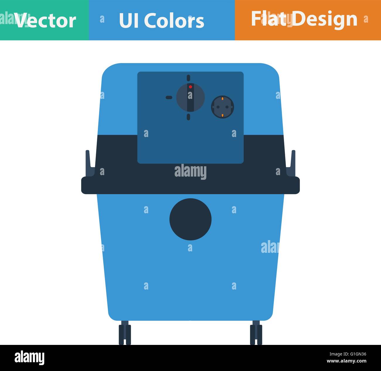 Flat design icon of vacuum cleaner in ui colors. Vector illustration ...