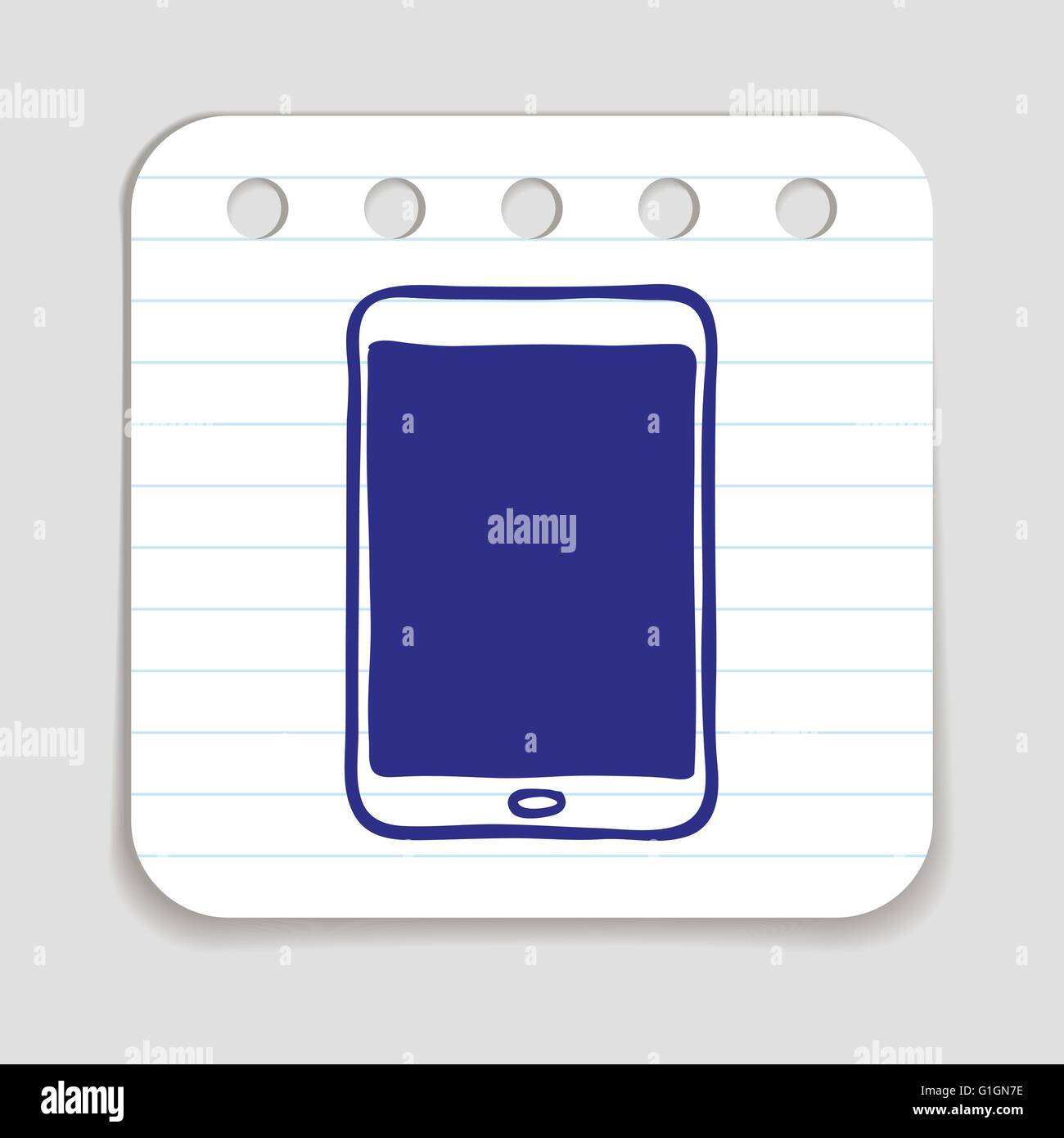Doodle Tablet Touch Pad Icon Stock Vector Image & Art - Alamy