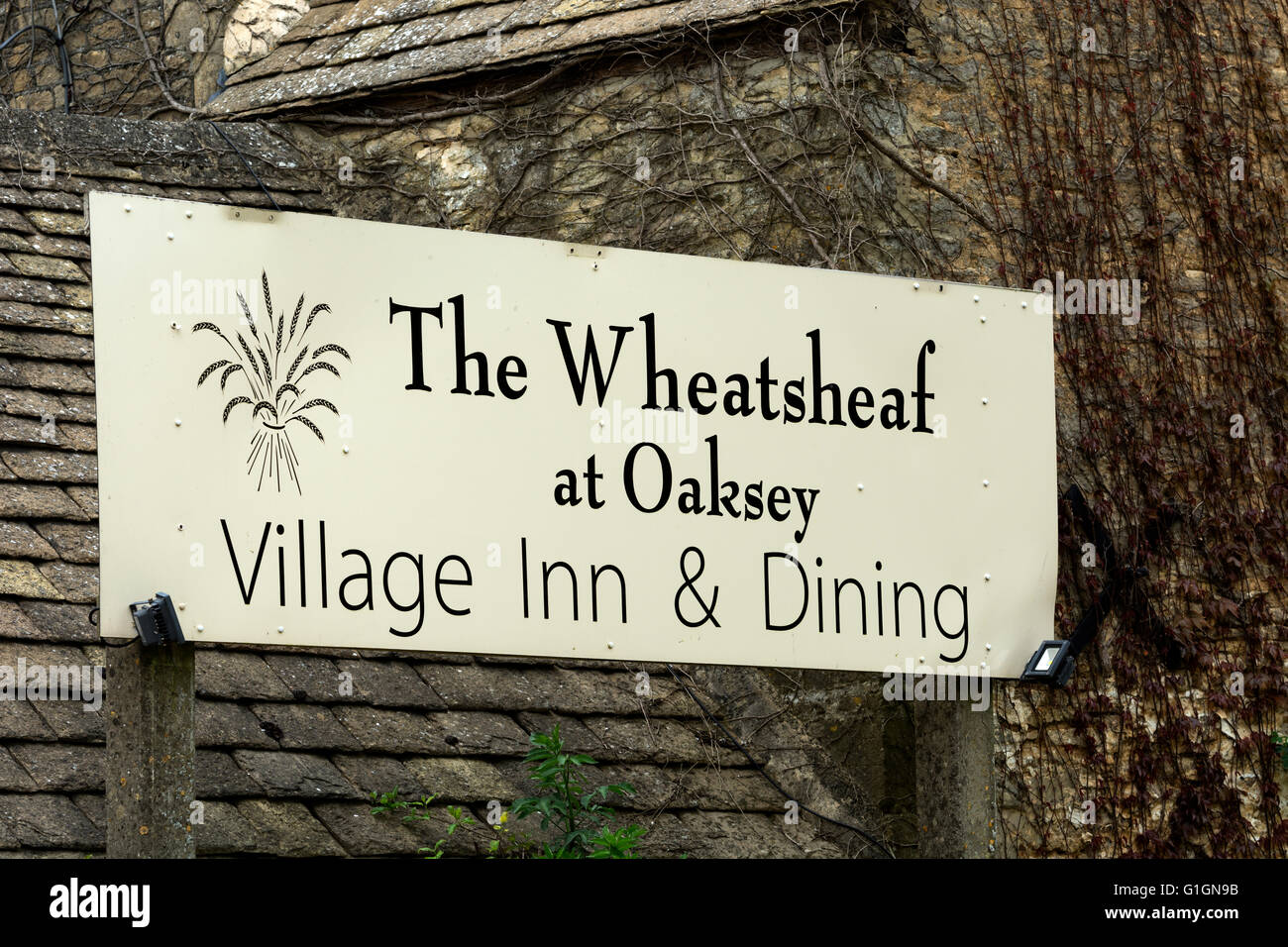 The Wheatsheaf pub sign, Oaksey, Wiltshire, England, UK Stock Photo - Alamy