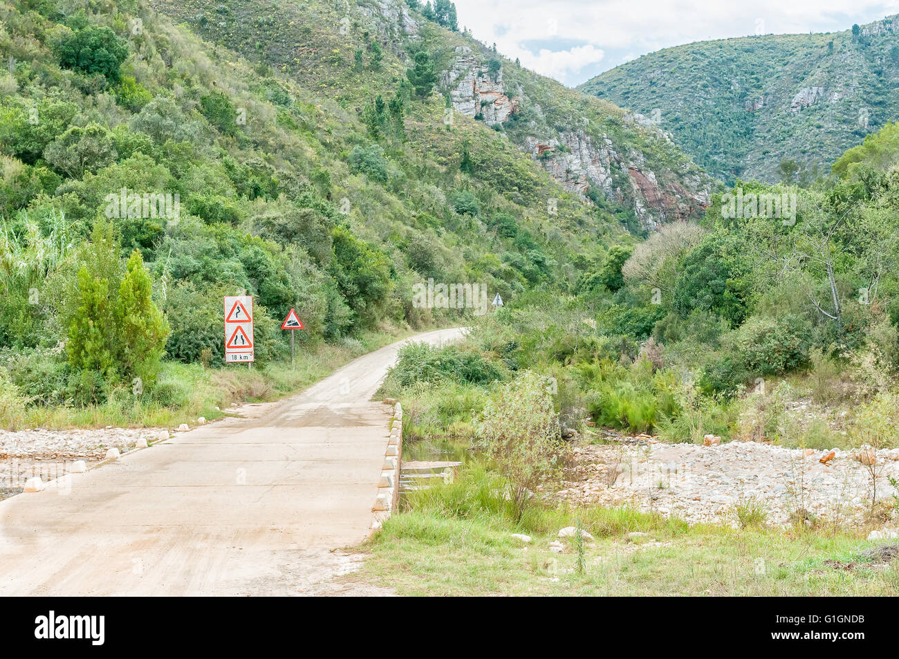 Low-level bridge over the Keurbooms River in the Prince Alfred Pass at ...