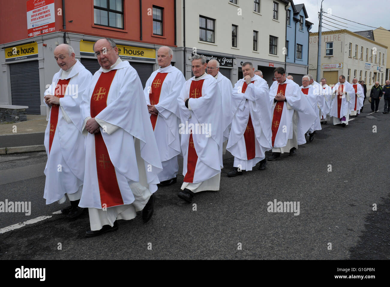 Catholic priests at a Jubilee Year of Mercy procession in Carndonagh ...
