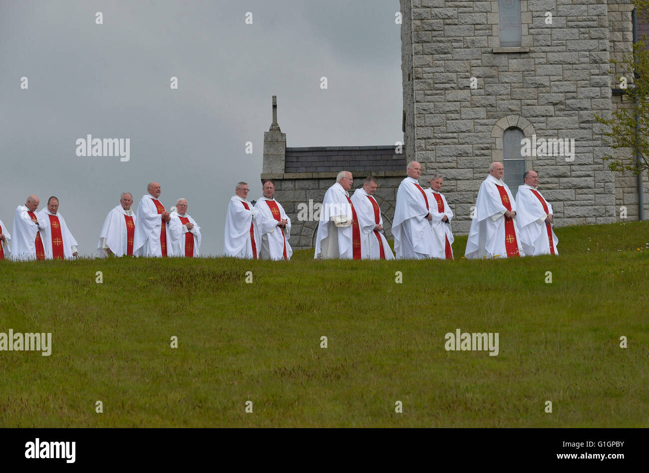Catholic priests at a Jubilee Year of Mercy procession in Carndonagh ...
