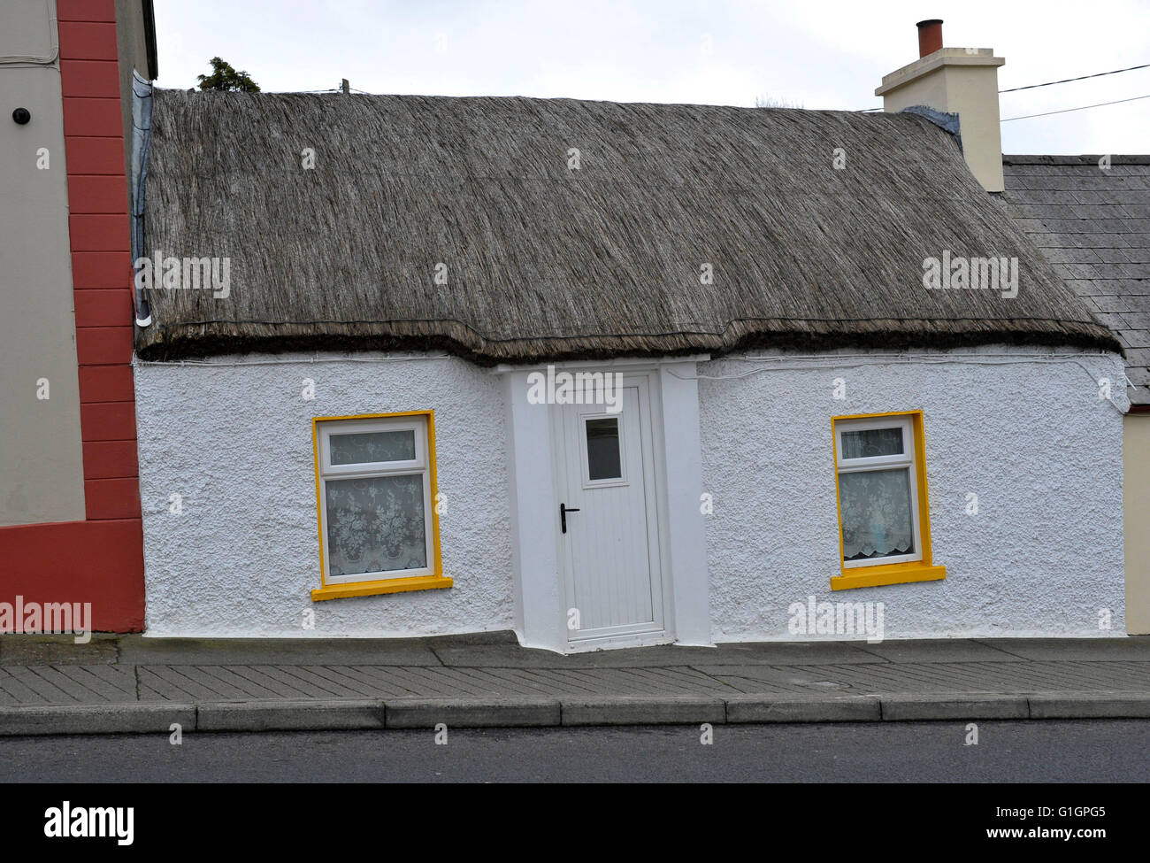19th century thatched cottage in Carndonagh, County Donegal, Ireland ...