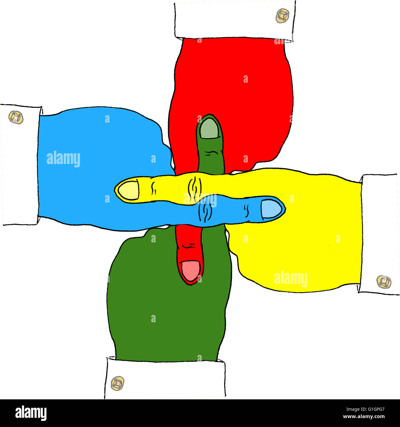 Crossed fingers illustration Cut Out Stock Images & Pictures - Alamy