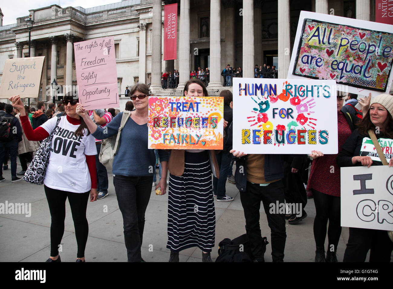 Trafalgar Square, London, UK 14 May 2016 A small group of protesters ...