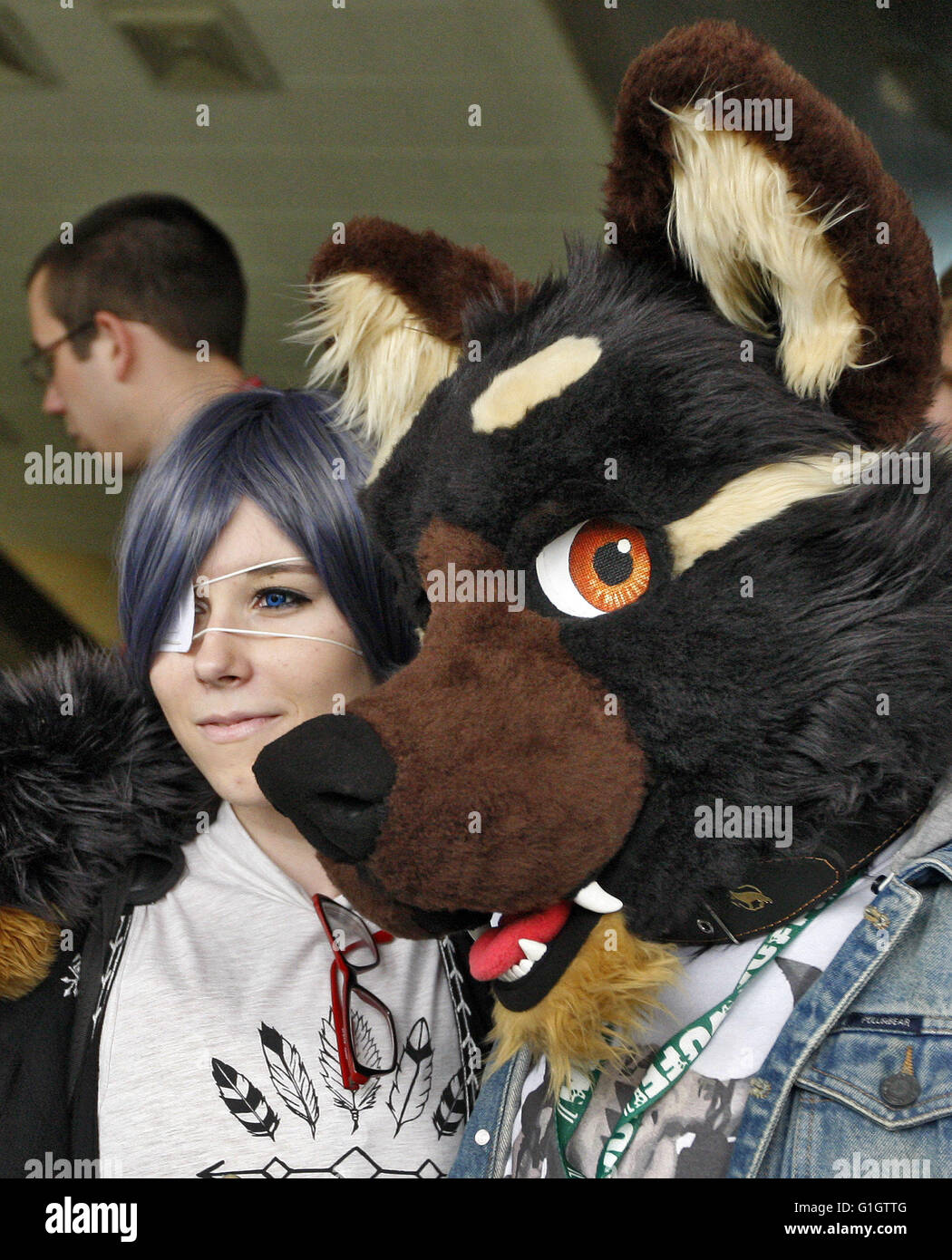Kiev, Ukraine. 14th May, 2016. Cosplayers pose for a photo at the ...