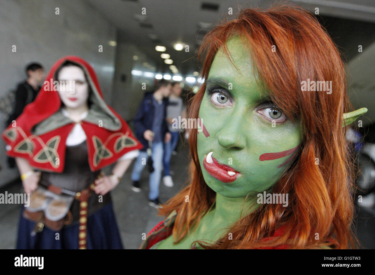 Kiev, Ukraine. 14th May, 2016. Cosplayers pose for a photo at the ...