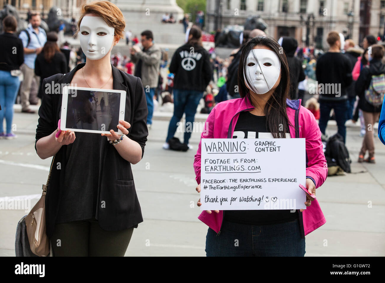 London, UK. 14th May, 2016. Vegan activists take part in an Stock Photo ...
