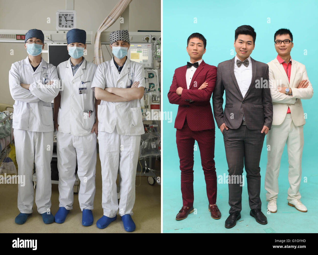 (160515) -- BEIJING, May 15, 2016 (Xinhua) -- (Combo) Nurse Yang Rui (C ...