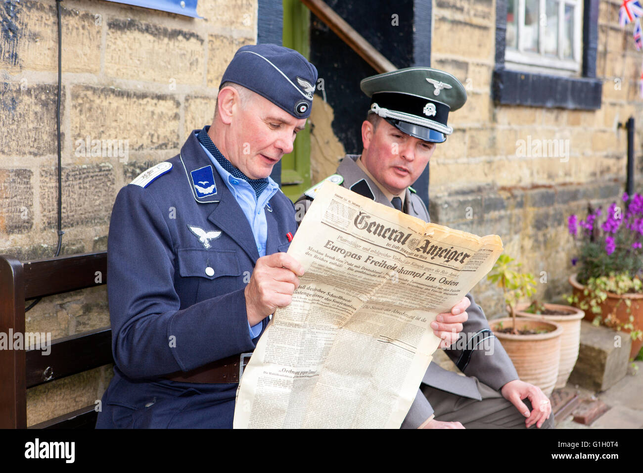 german soldier soldiers ww2 military reenactor reenactment battle ...