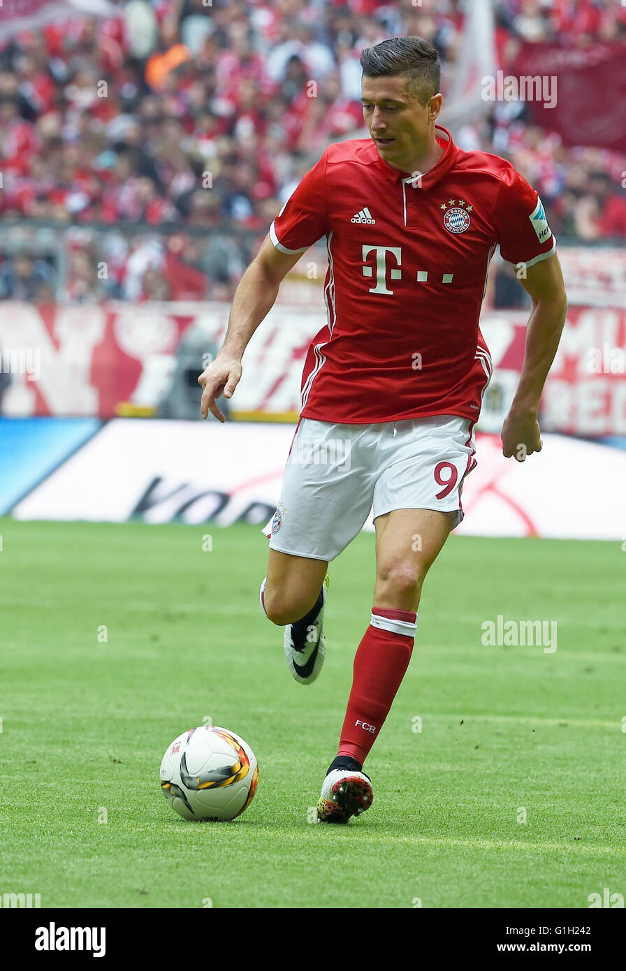 Munich, Germany. 14th May, 2016. Bayern Munich's Robert Lewandowski in ...