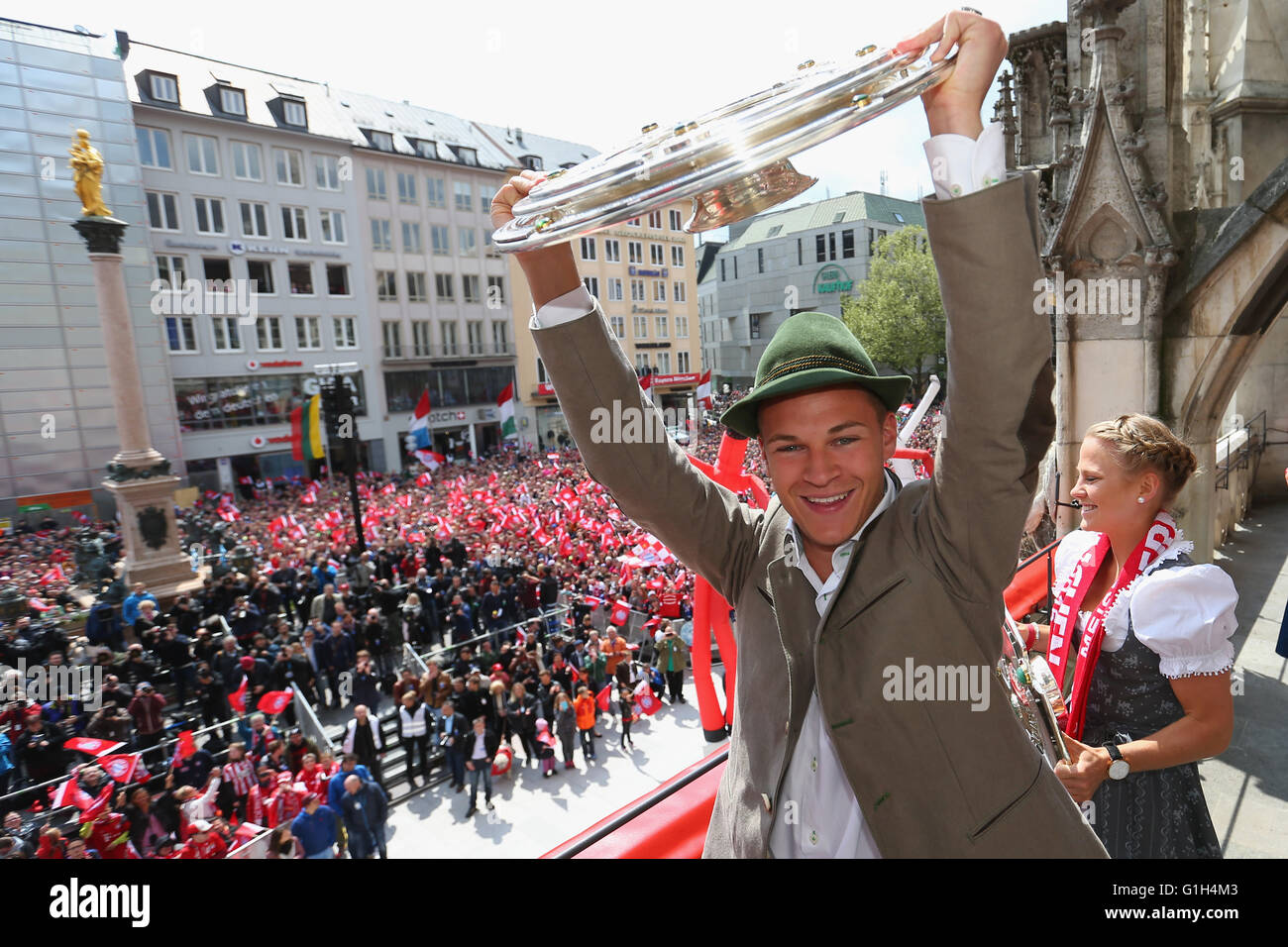 Munich, Germany. 15th May, 2016. Joshua Kimmich of Bayern Muenchen ...