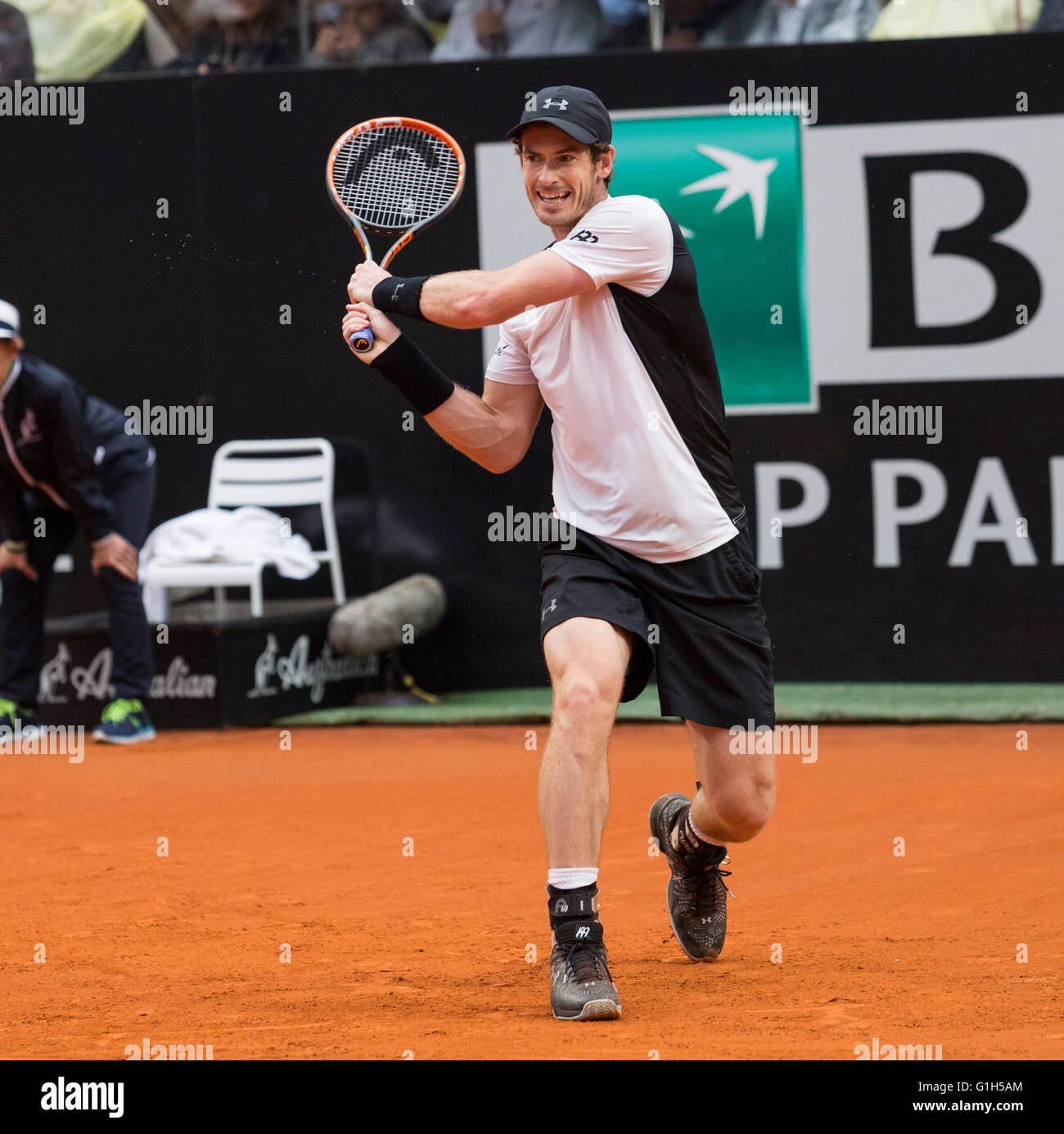 Andy Murray playing in the mens singles tennis final, BNL ...
