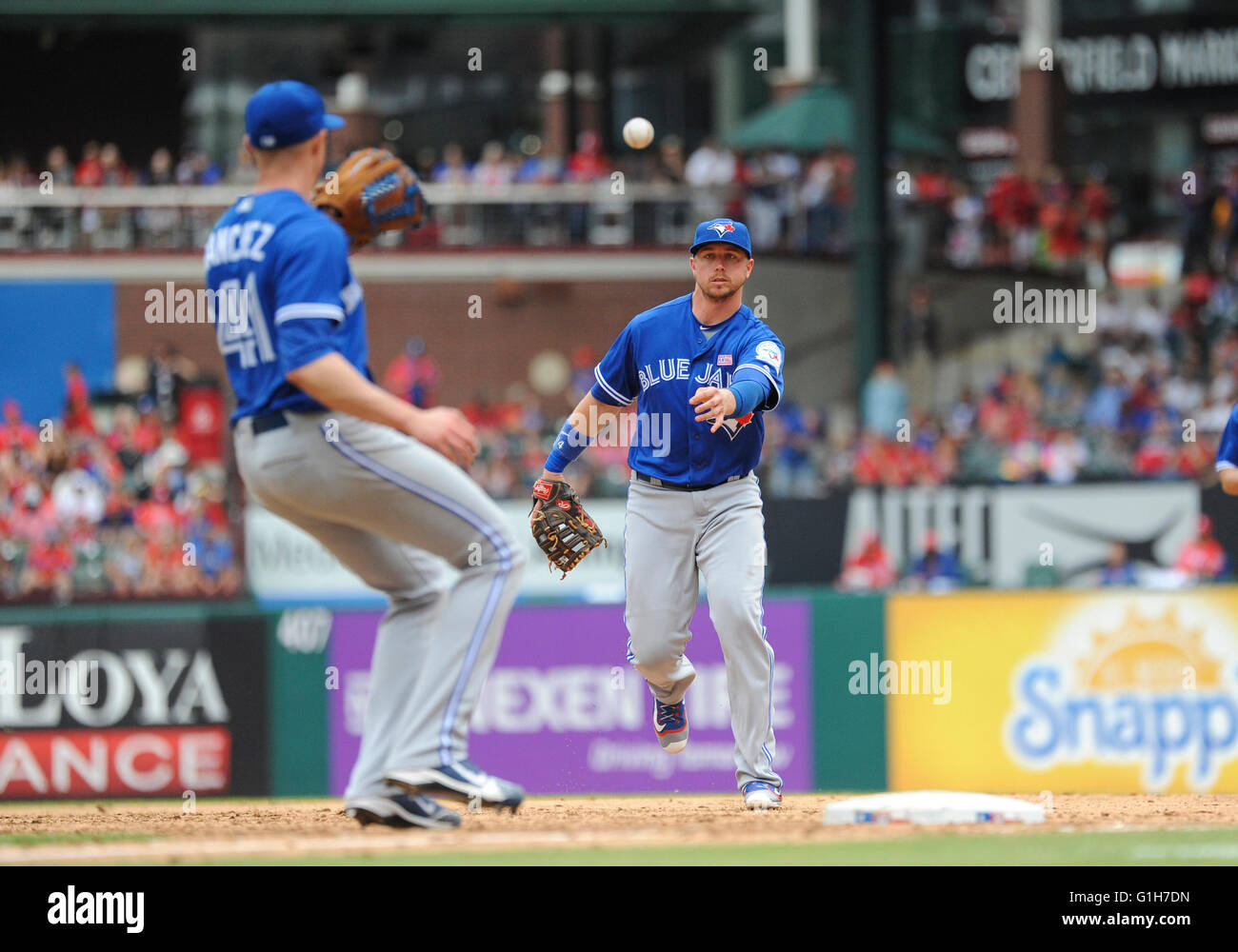 Arlington, Texas, USA. May 15, 2016: Toronto Blue Jays first baseman ...