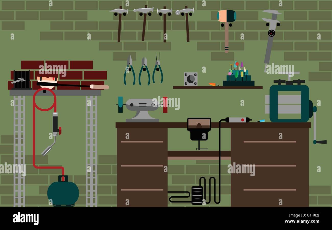 Gold and silversmith Stock Vector Images - Alamy