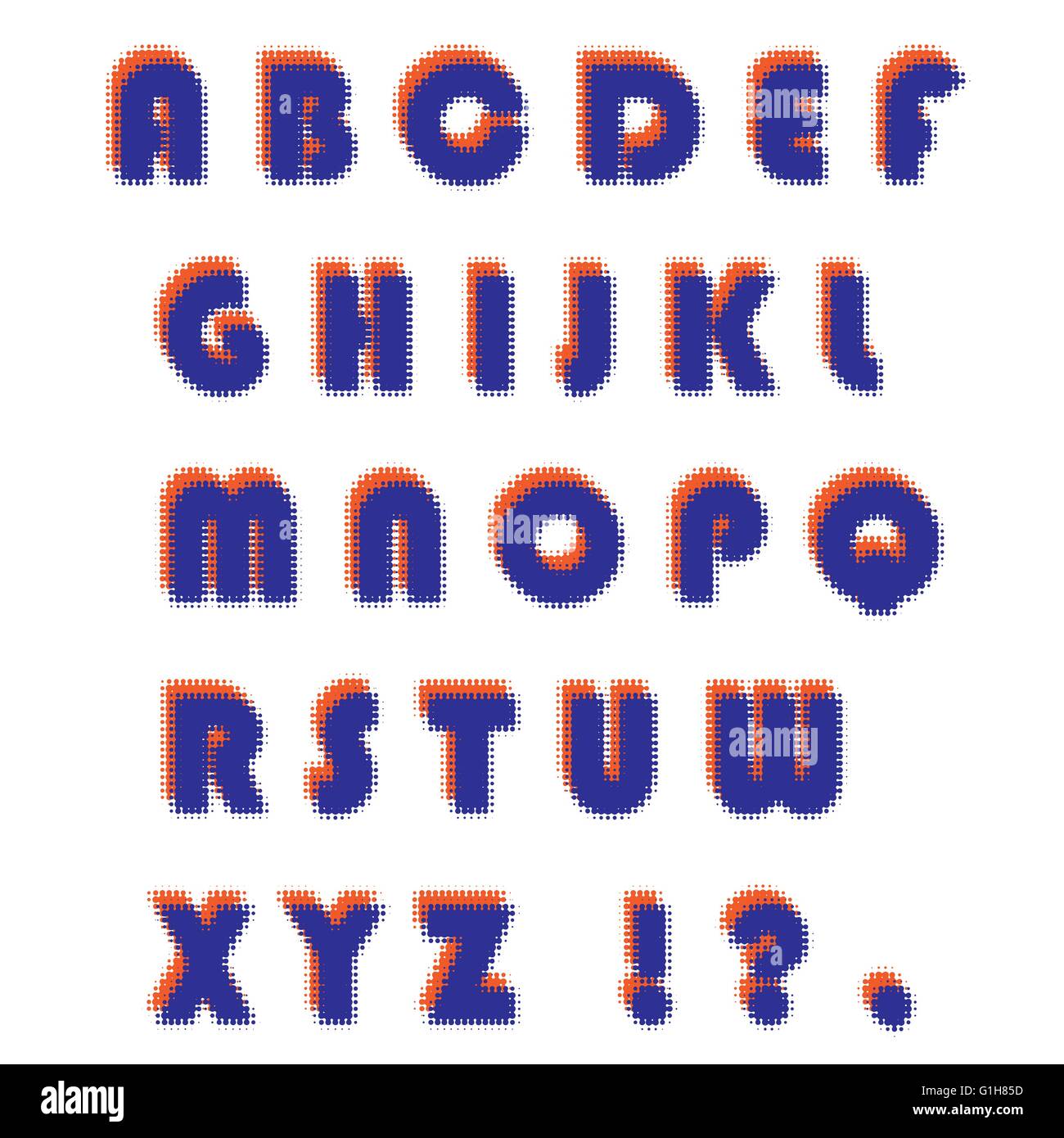 Set of Letters. Halftone Alphabet Isolated Stock Vector Image & Art - Alamy