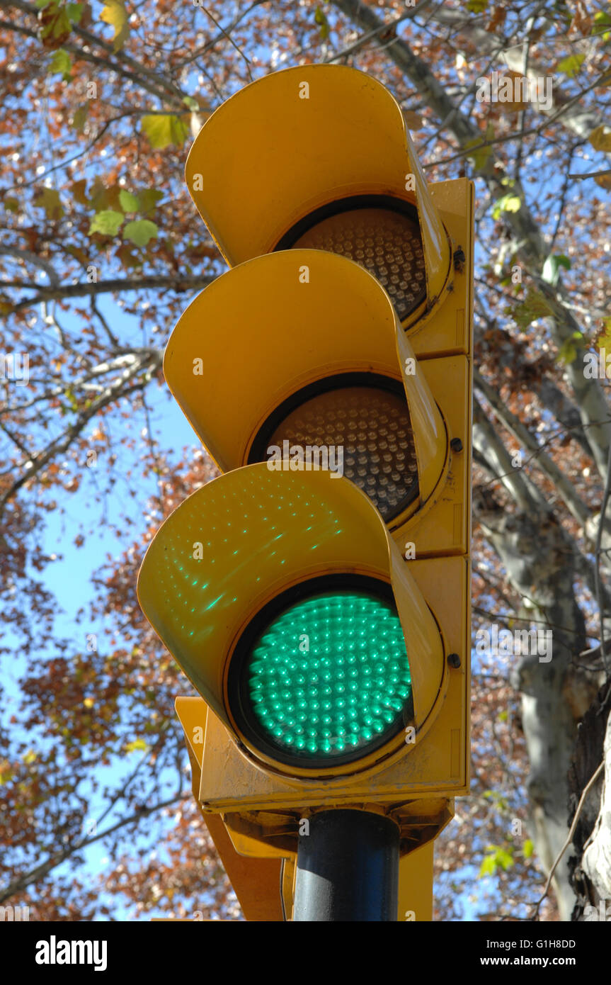 traffic light, green light, Malaga Stock Photo - Alamy