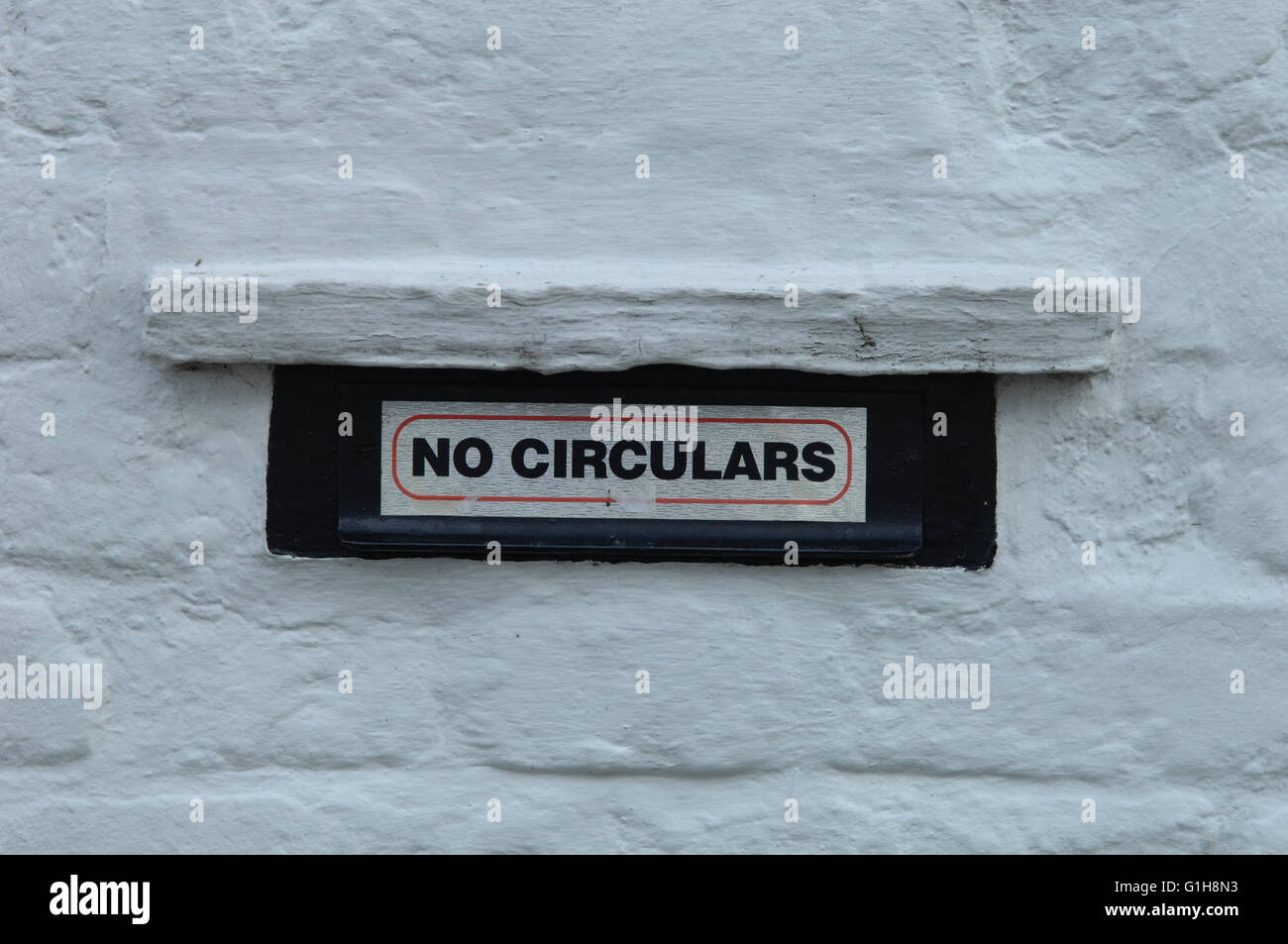 Letter box sign-no circulars Stock Photo - Alamy