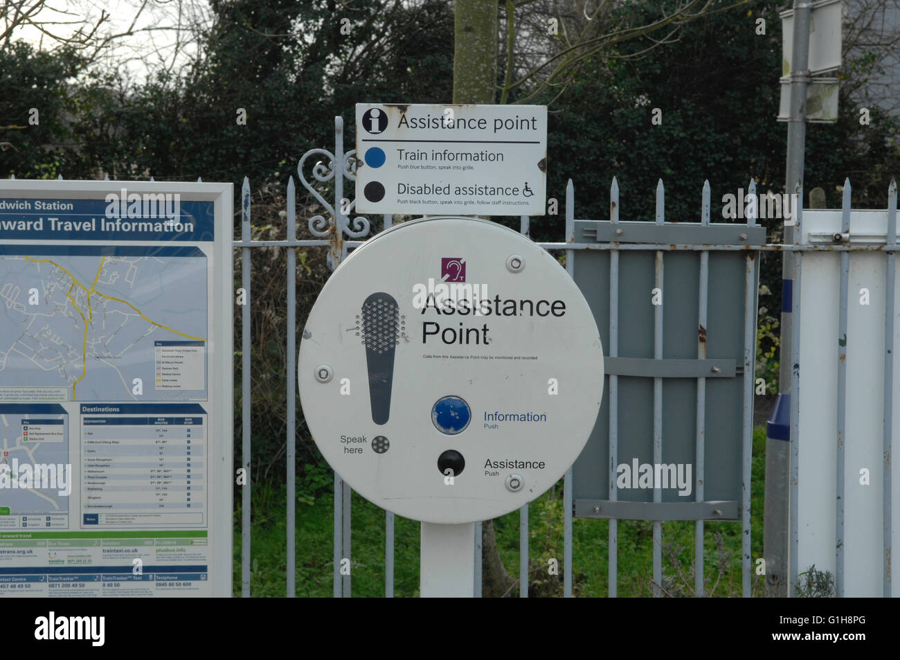 assistance point,railway station,Sandwich, Kent, UK Stock Photo - Alamy