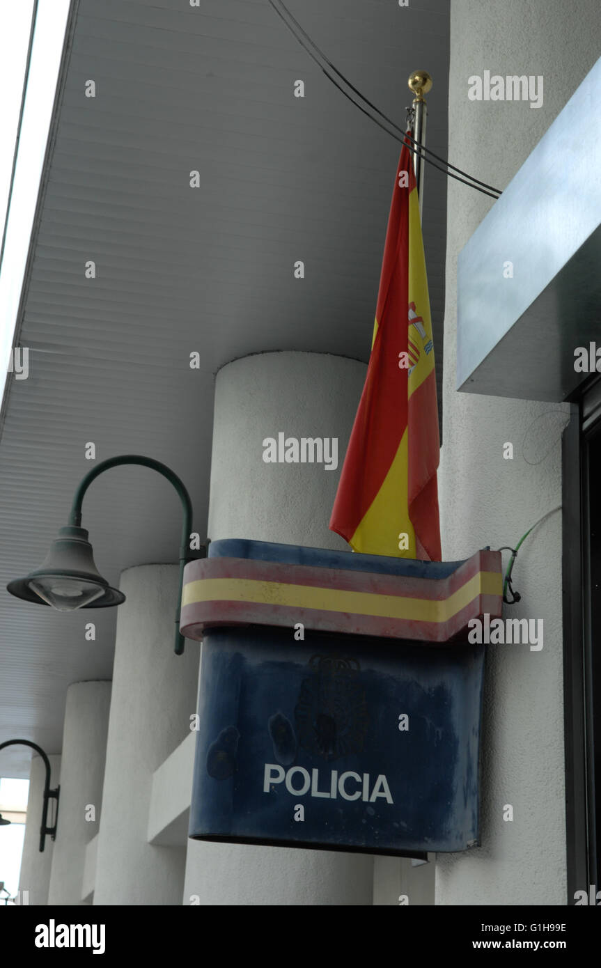 Police Station sign,Malaga,Spain Stock Photo - Alamy