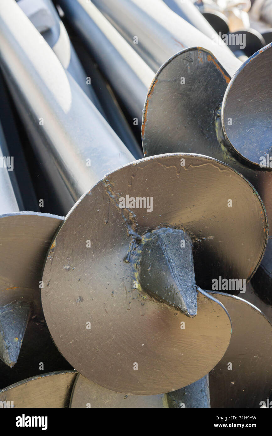 Construction material piles for building foundations for houses Stock ...