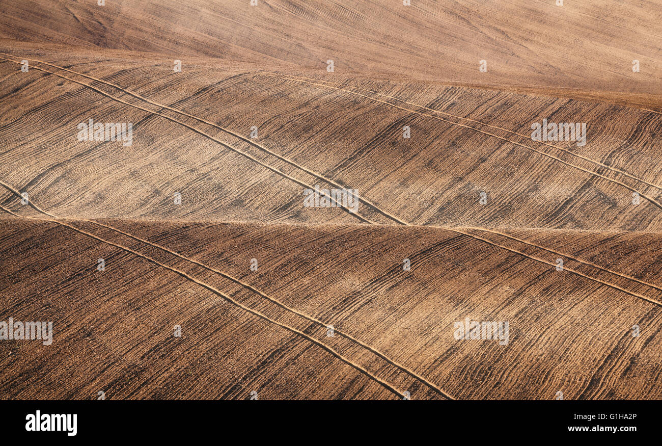 Beautiful concept landscape with striped fields of South Moravia at ...