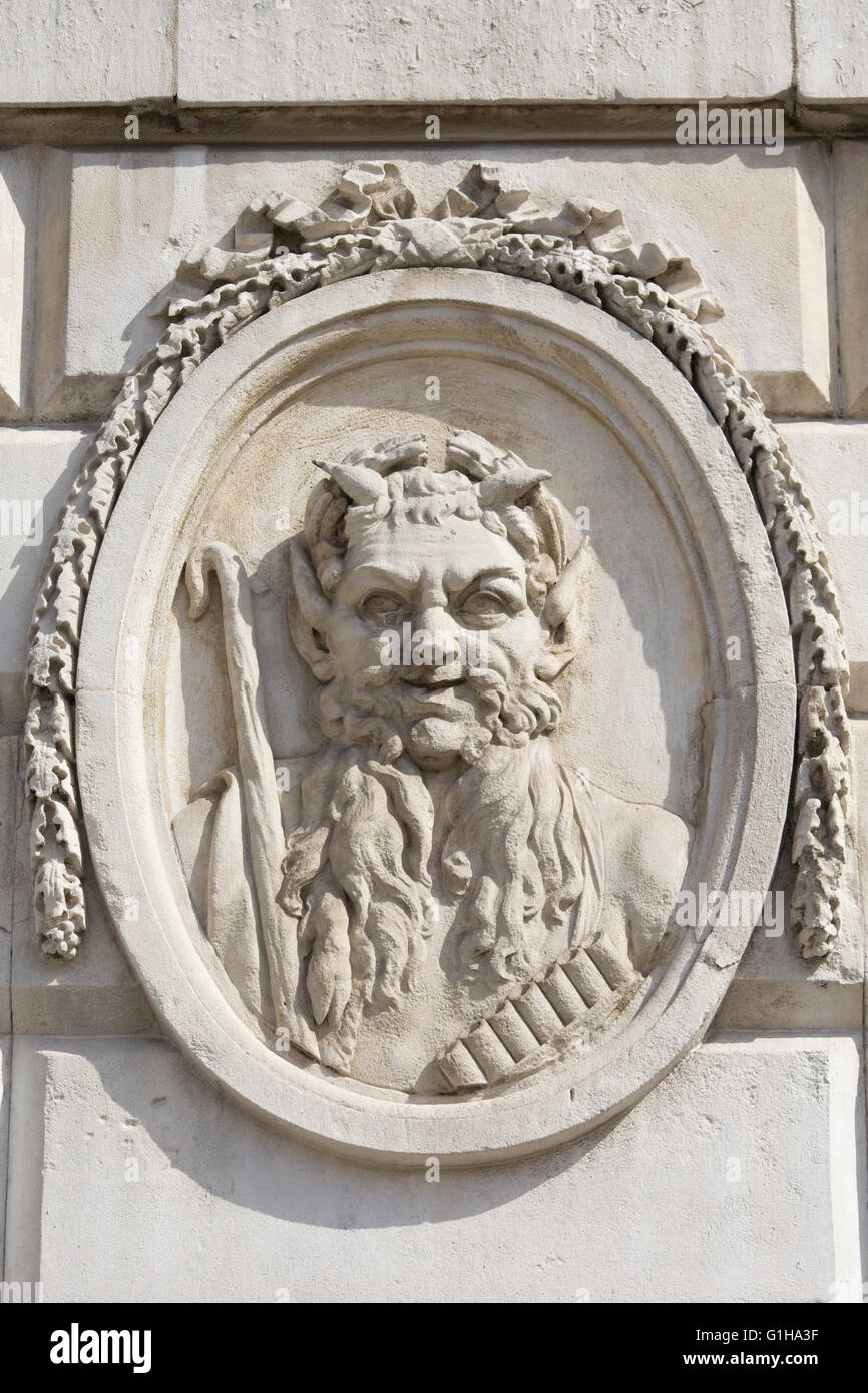 Face of Pan Stone Carving Stock Photo - Alamy