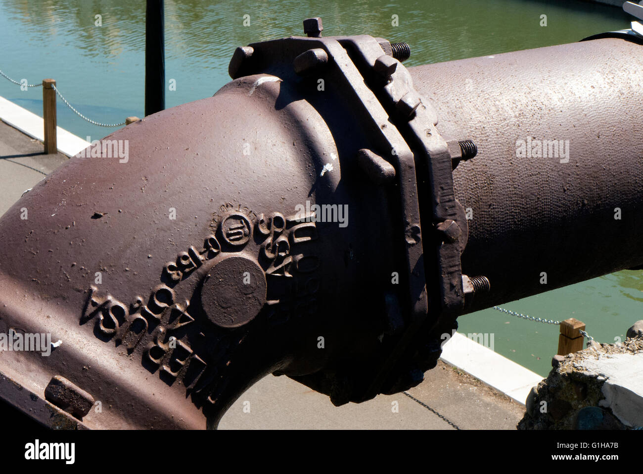 Iron pipes over Erie Canal Stock Photo - Alamy
