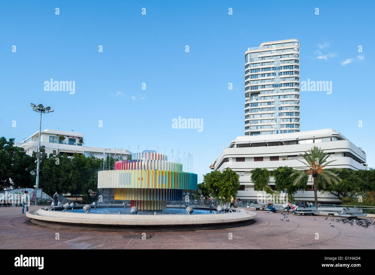 Israel, Tel Aviv - Dizengoff square fountain Stock Photo - Alamy