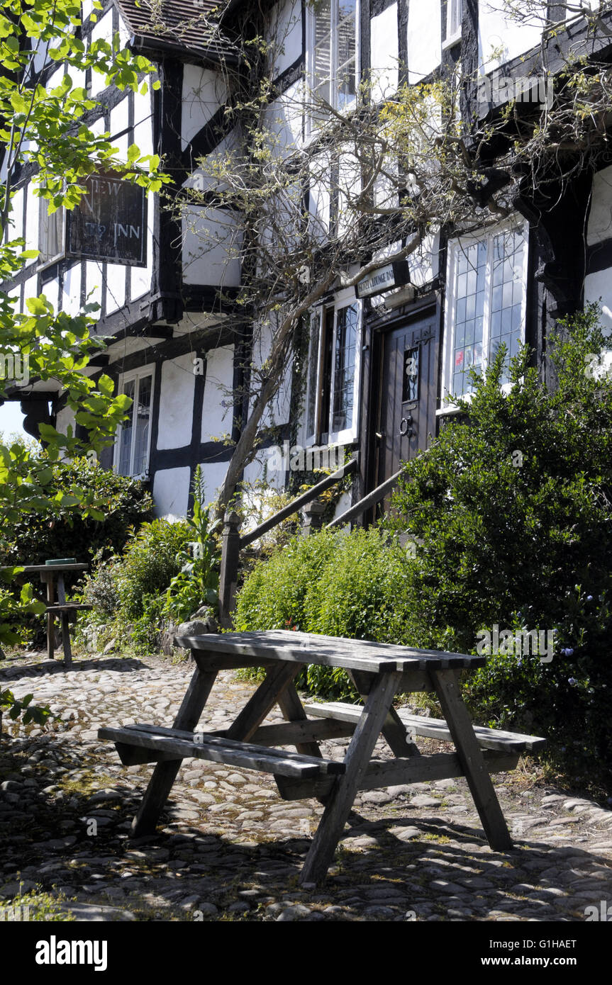 A pub table at The New Inn, Pembridge, Herefordshire Stock Photo - Alamy
