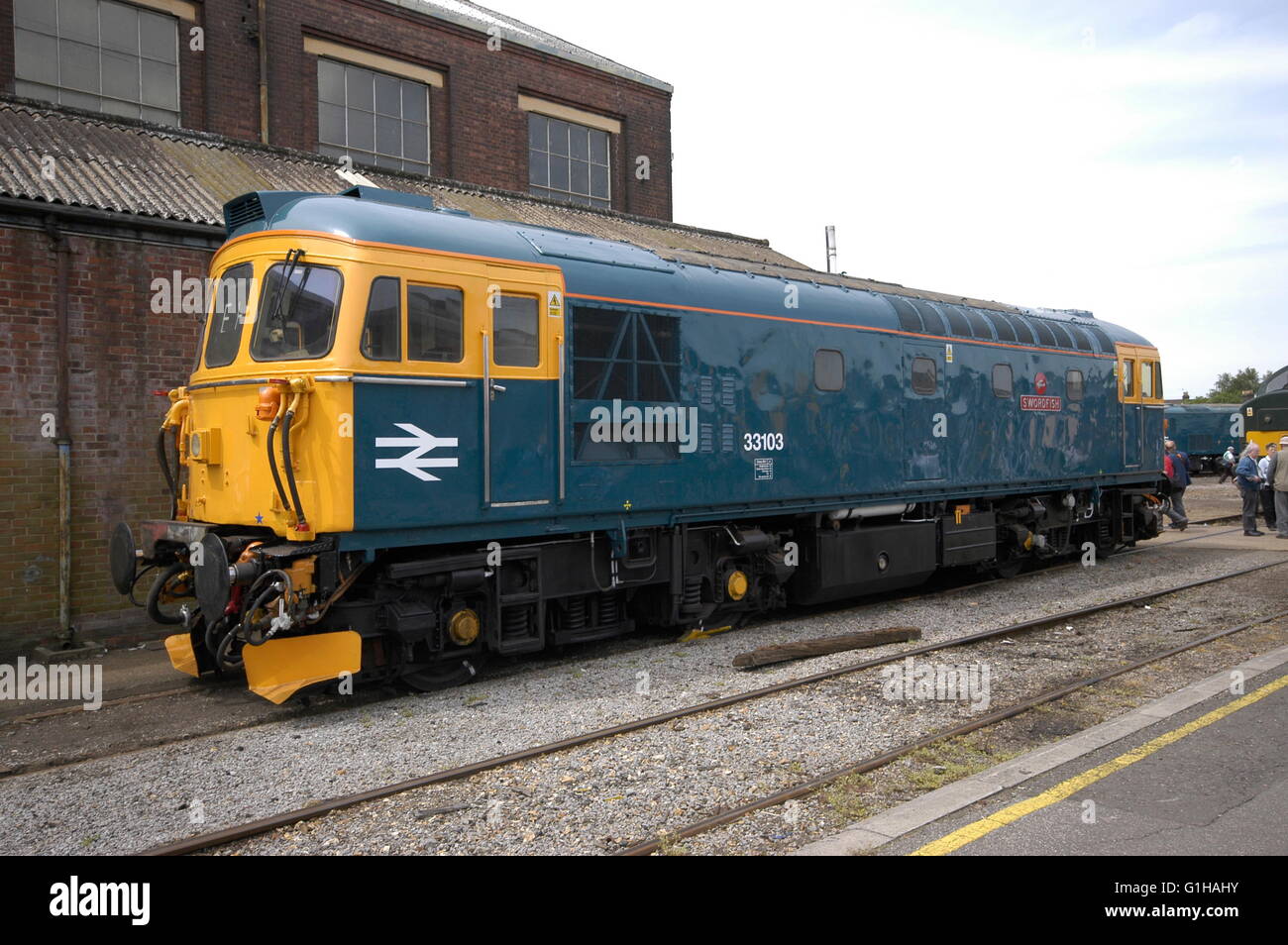 Diesel and steam locomotives in a yard Stock Photo - Alamy
