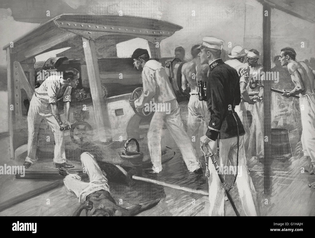 Uncle Sam's Fighting Battleships - "Action - Load" at the time of the ...