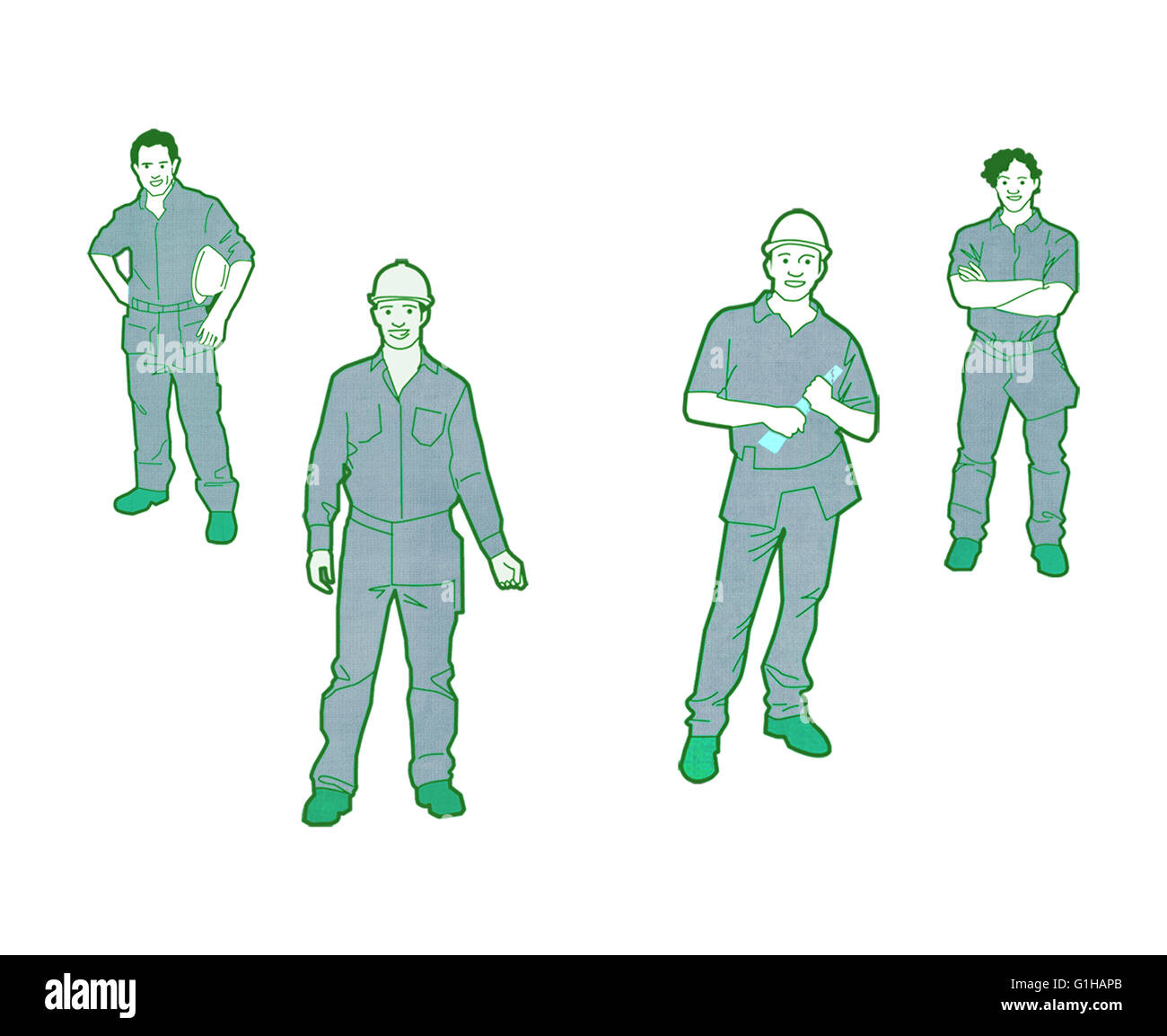 Four construction workers hi-res stock photography and images - Alamy