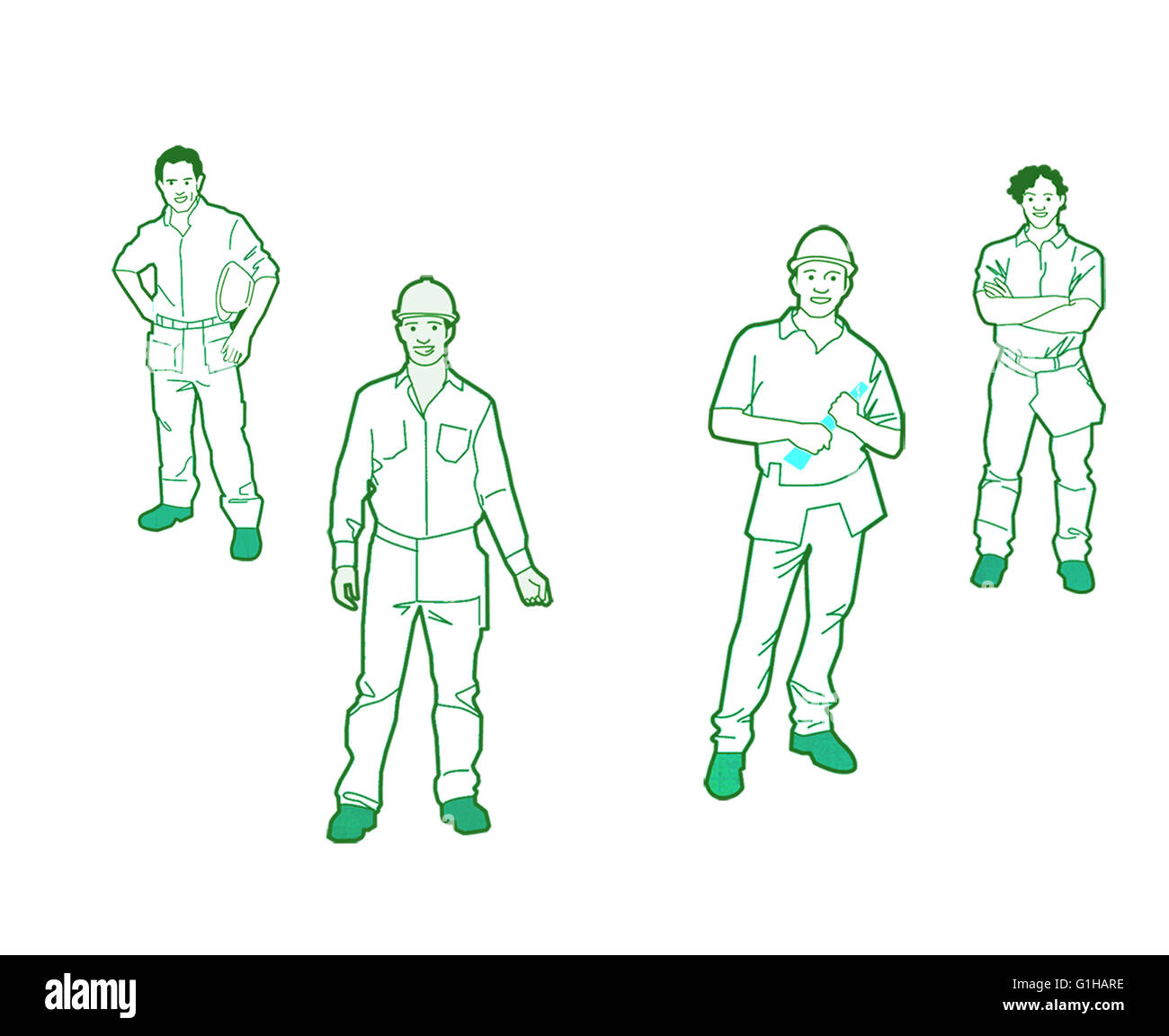 Four construction workers hi-res stock photography and images - Alamy