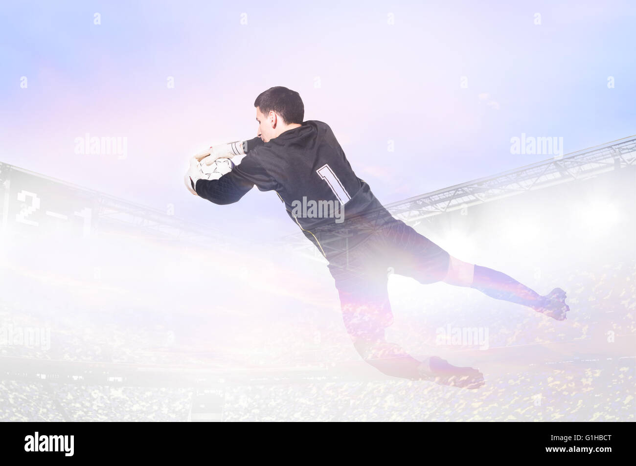 Football silhouette catching hi-res stock photography and images - Alamy