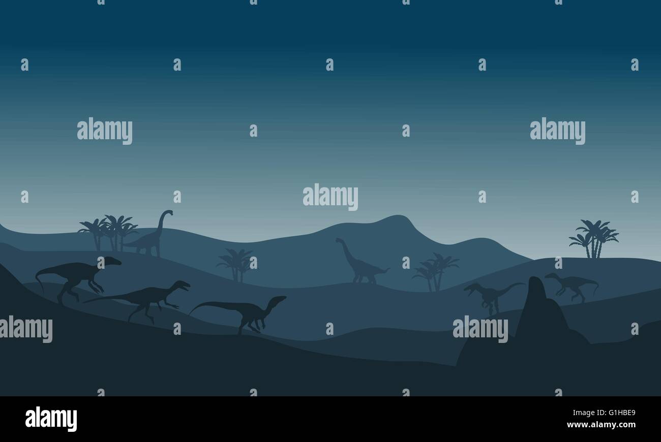 eoraptor silhouette in hills Stock Vector Image & Art - Alamy