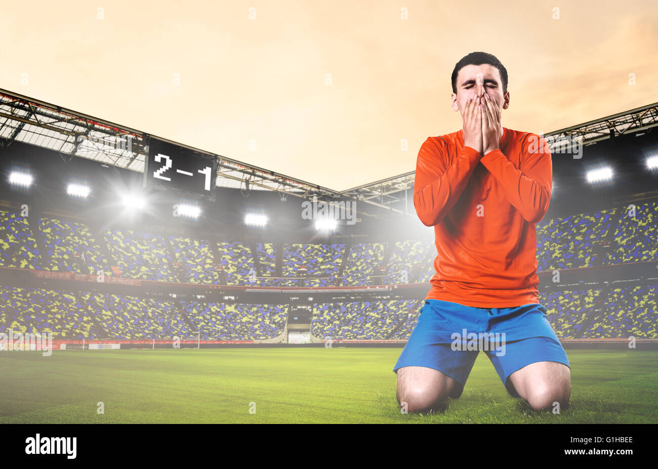sad soccer player Stock Photo - Alamy