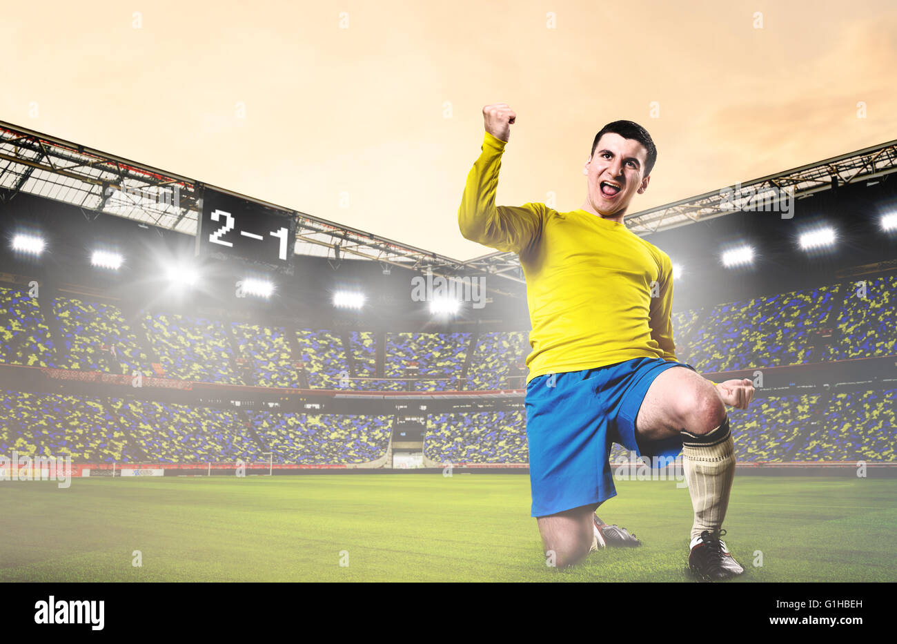 player celebrating goal Stock Photo - Alamy