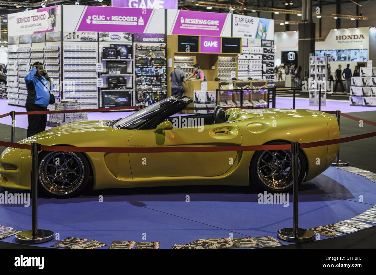 Madrid, Spain, 10 th May 2016. A yellow car view in the Inauguration of ...