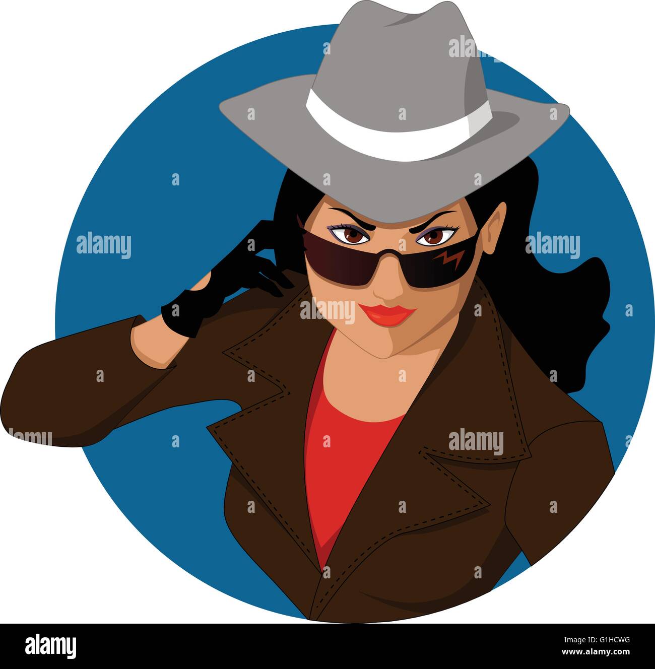 Portrait Of A Female Secret Agent Stock Vector Image And Art Alamy