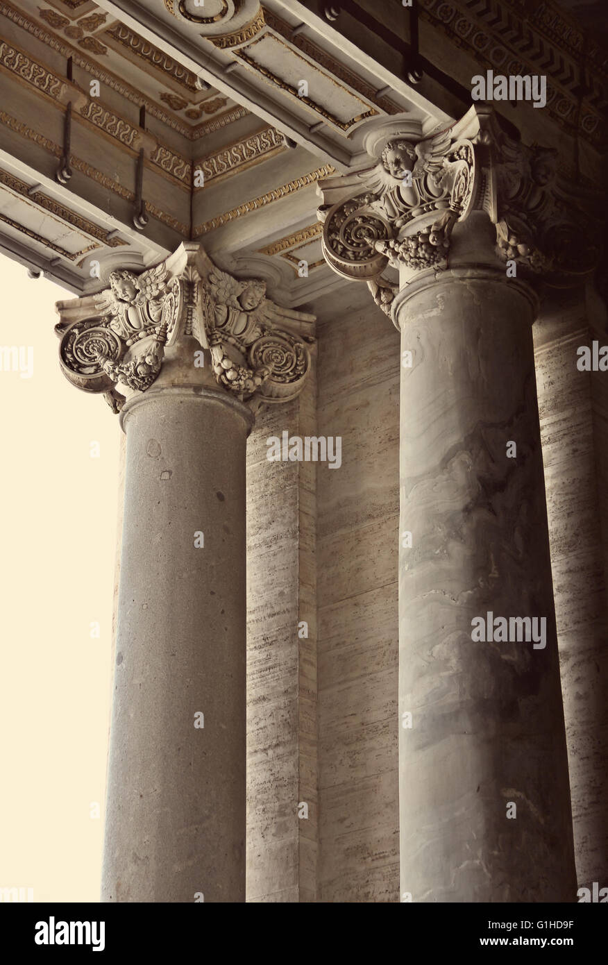 Corinthian columns of St. Peter's Basilica in Vatican, Rome, Italy ...