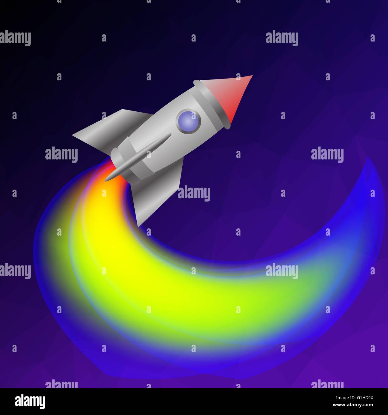 Space Rocket on Blue Sky Stock Vector Image & Art - Alamy