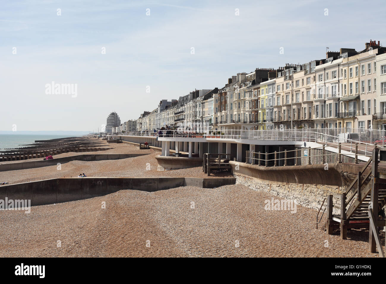 Bottle Alley, seafront and Marine court, Hastings, East Sussex, UK ...
