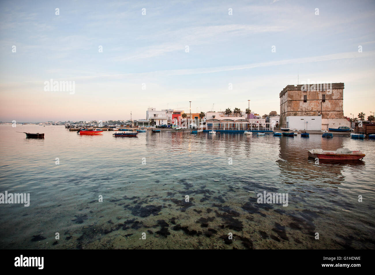 Porto Cesareo harbour in Lecce, Italy Stock Photo - Alamy